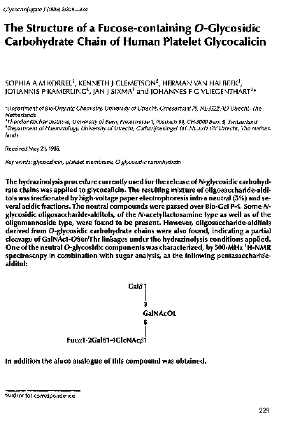 (PDF) The structure of a fucose-containingO-glycosidic carbohydrate ...