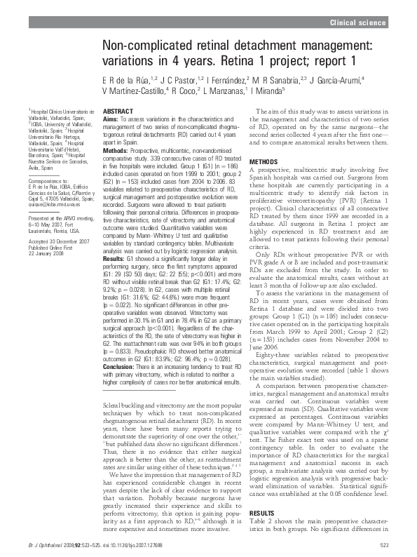 (PDF) Non-complicated retinal detachment management: variations in 4 ...
