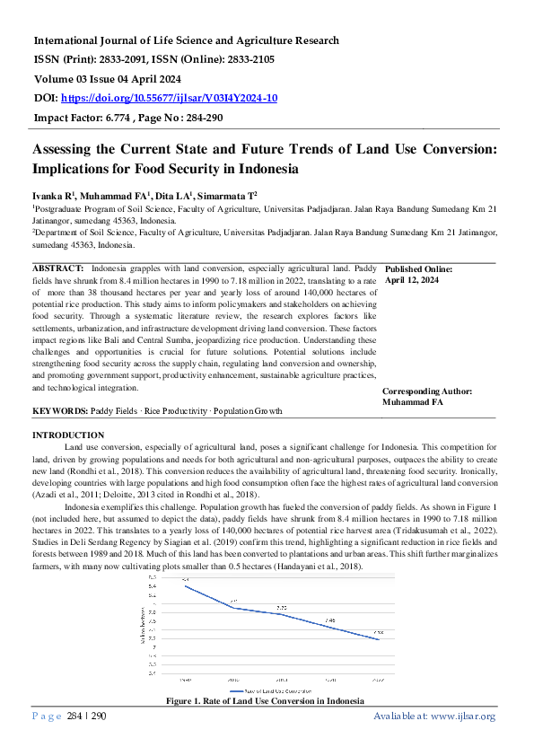 (PDF) Assessing the Current State and Future Trends of Land Use Conversion: Implications for ...