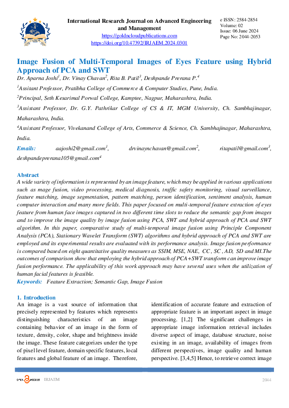 (PDF) Image Fusion of Multi-Temporal Images of Eyes Feature using ...