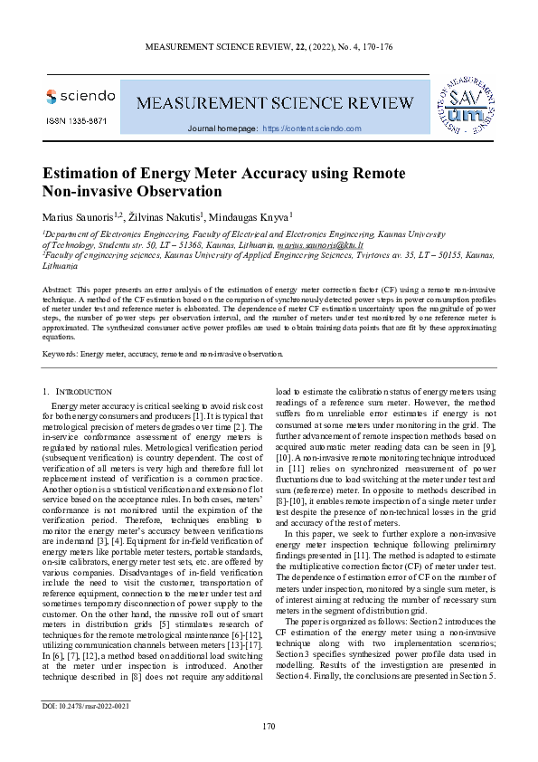 (PDF) Estimation of Energy Meter Accuracy using Remote Non-invasive ...