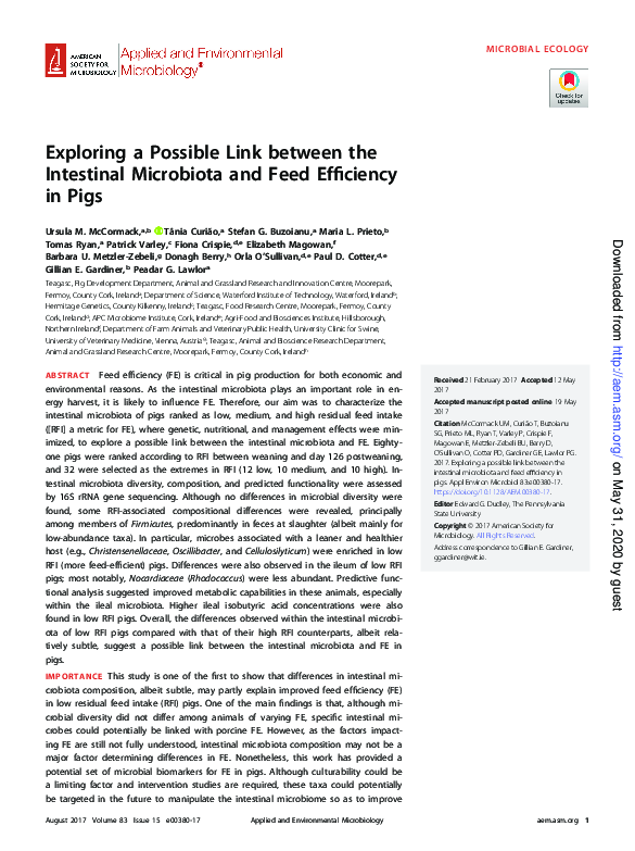 (PDF) Exploring a Possible Link between the Intestinal Microbiota and ...