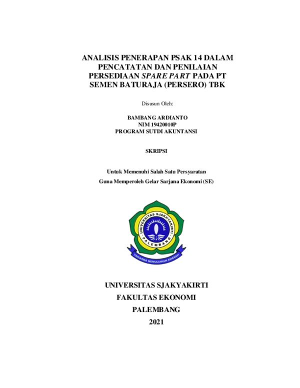 (PDF) ANALISIS PENERAPAN PSAK 14 DALAM PENCATATAN DAN PENILAIAN ...