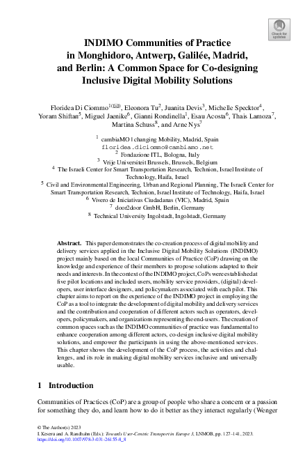 (PDF) INDIMO Communities of Practice in Monghidoro, Antwerp, Galilée ...
