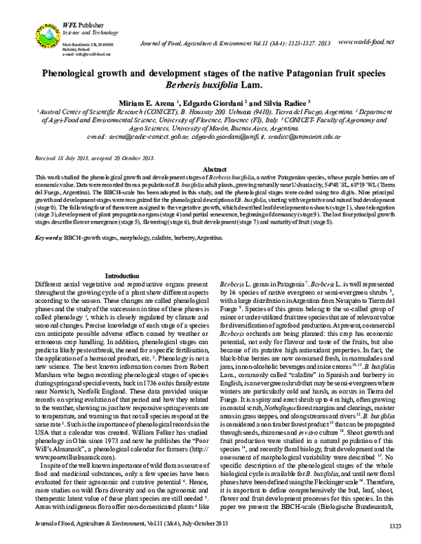 (PDF) Phenological growth and development stages of the native ...