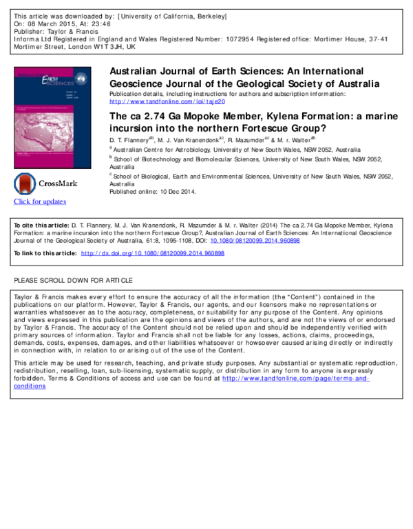 (PDF) Theca2.74 Ga Mopoke Member, Kylena Formation: a marine incursion ...