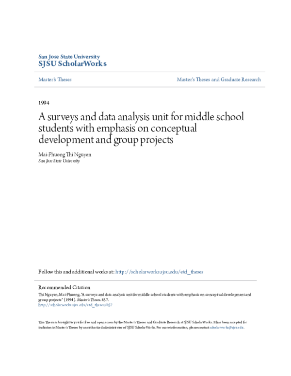 (PDF) A surveys and data analysis unit for middle school students with ...