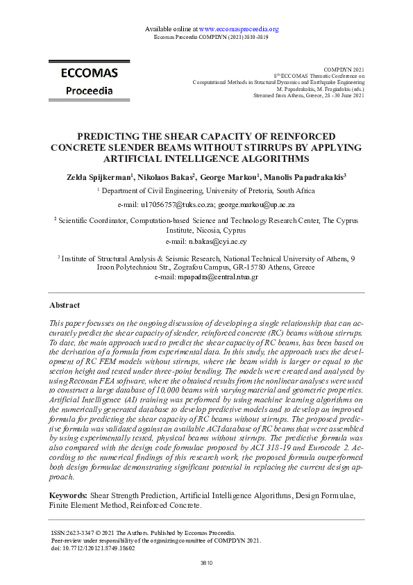 (PDF) Predicting the Shear Capacity of Reinforced Concrete Slender Beams Without Stirrups by ...