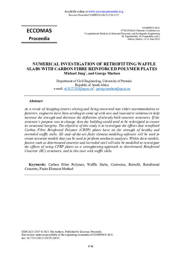 (PDF) Numerical Investigation of Retrofitting Waffle Slabs with Carbon ...