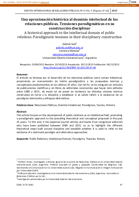(PDF) A historical approach to the intellectual domain of public ...