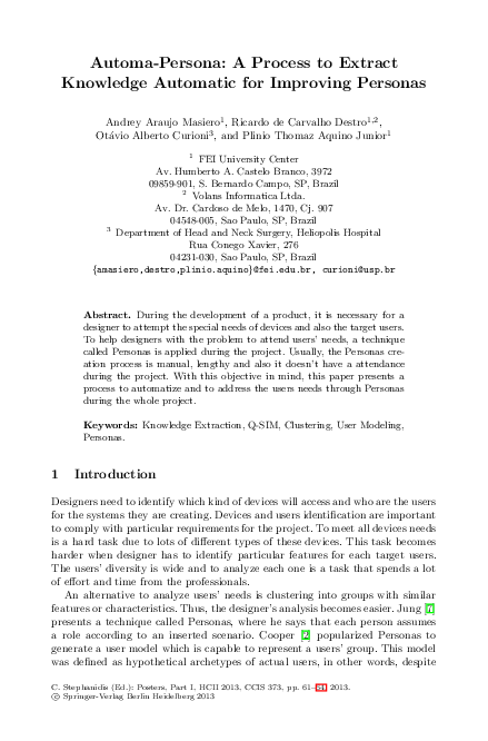 (PDF) Automated Knowledge Extraction for Personas