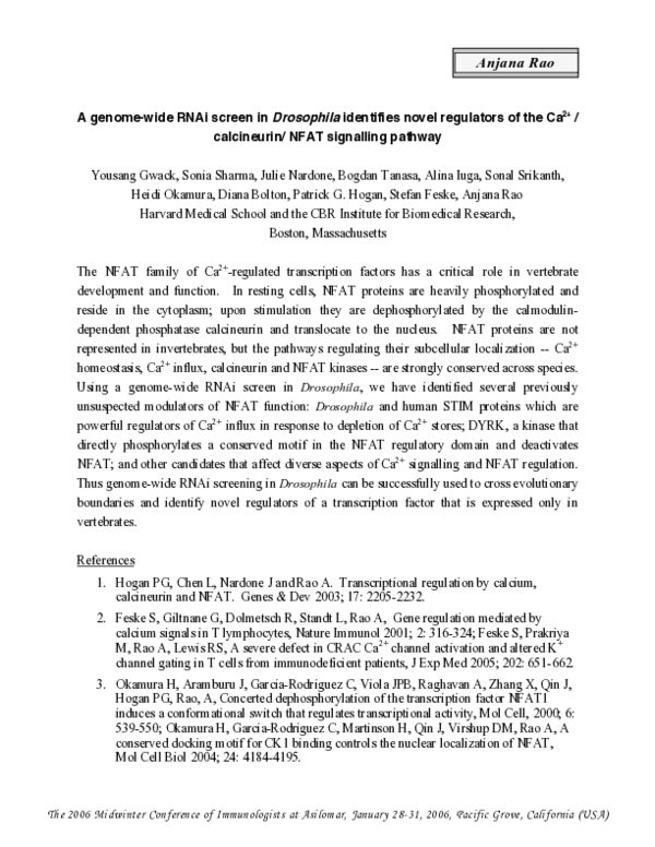 (PDF) A genome-wide RNAi screen in Drosophila identifies novel ...