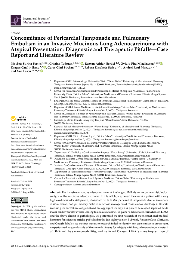 (PDF) Concomitance of Pericardial Tamponade and Pulmonary Embolism in ...