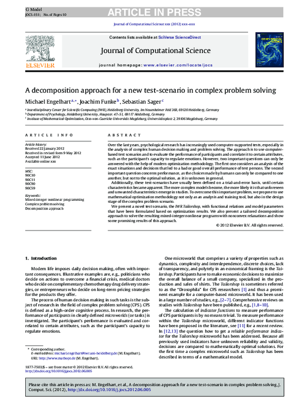 (PDF) A decomposition approach for a new test-scenario in complex ...