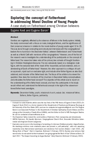 (PDF) Exploring the concept of Fatherhood in addressing Moral Decline ...