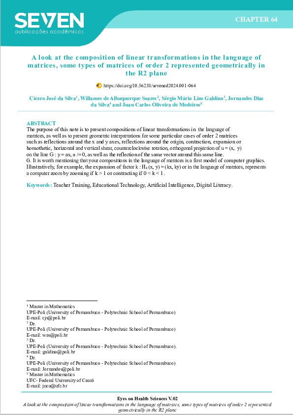 (PDF) A look at the composition of linear transformations in the ...