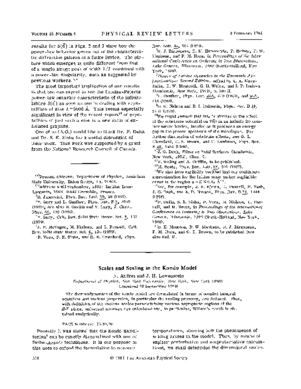 (PDF) Scales and Scaling in the Kondo Model | Natan Andrei - Academia.edu