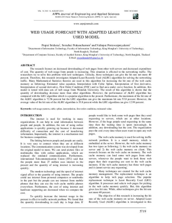 (PDF) Web Usage Forecast with Adapted Least Recently Used Model