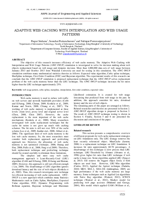 (PDF) Adaptive Web Caching with Interpolation and Web Usage Patterns