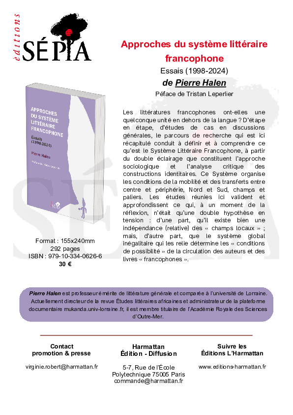 (PDF) Approches du système littéraire francophone : essais (1998-2024)