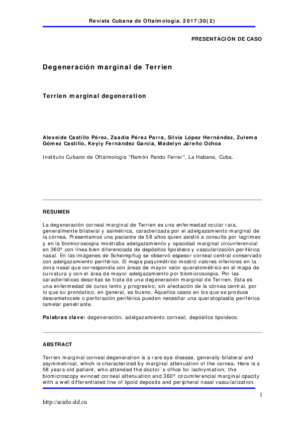 (PDF) Degeneración marginal de Terrien