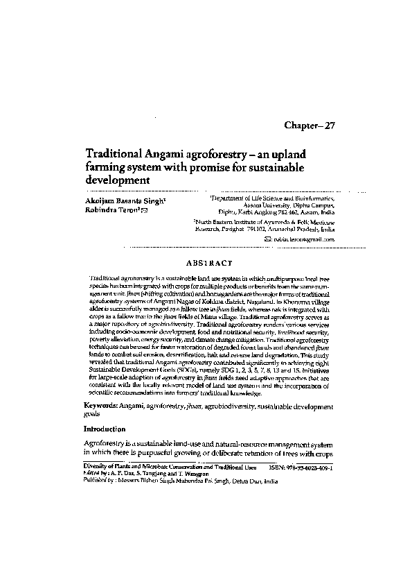 (PDF) Traditional Angami agroforestry – an upland farming system with ...