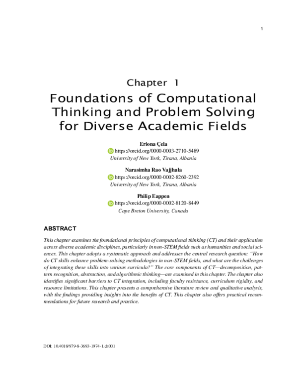 (PDF) Integrating Computational Thinking in Non-STEM