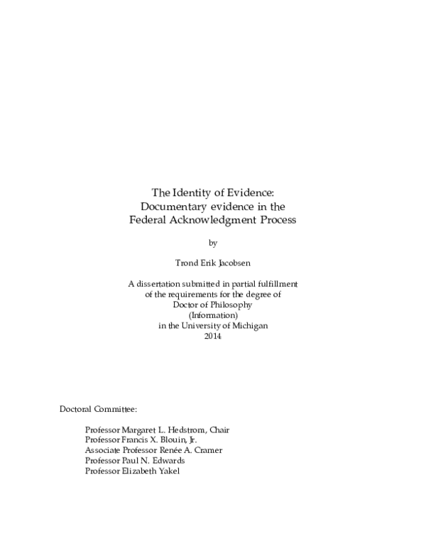 (PDF) The Identity of Evidence: Documentary Evidence in the Federal ...