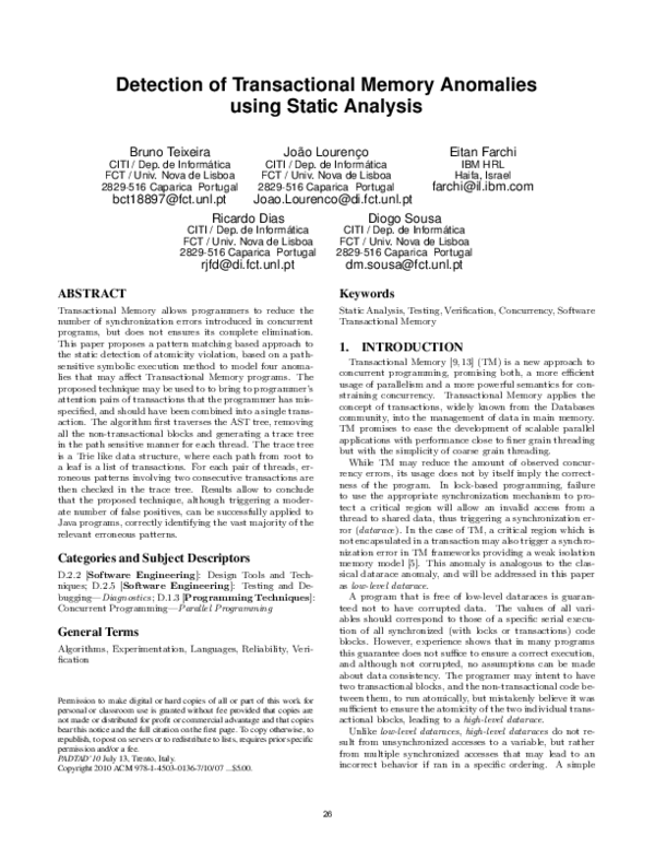 Pdf Detection Of Transactional Memory Anomalies Using Static Analysis 3791