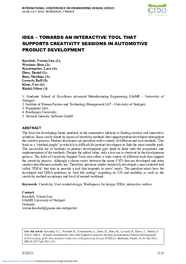 (PDF) Idea - Towards an Interactive Tool That Supports Creativity ...