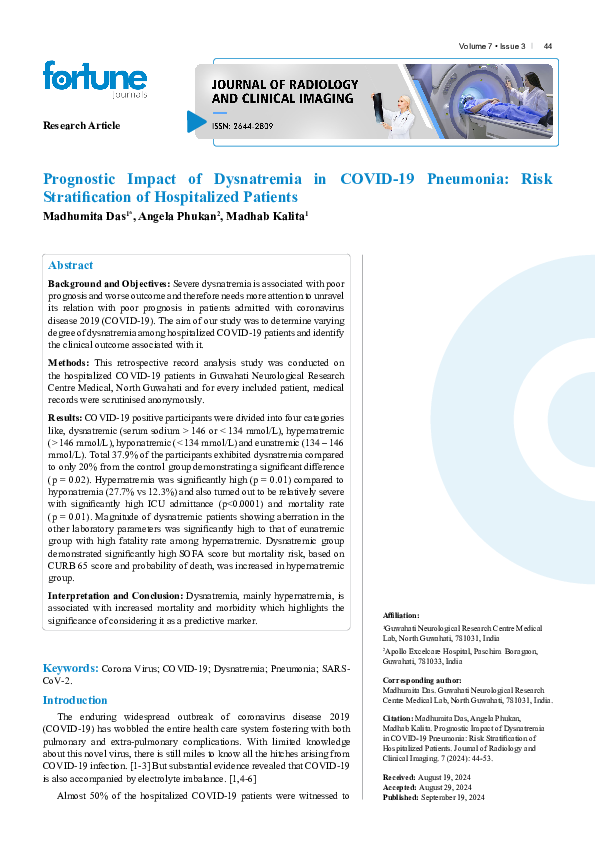 (PDF) Prognostic Impact of Dysnatremia in COVID-19 Pneumonia: Risk ...