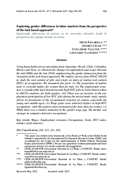 (PDF) Exploring gender differences in labor markets from the ...