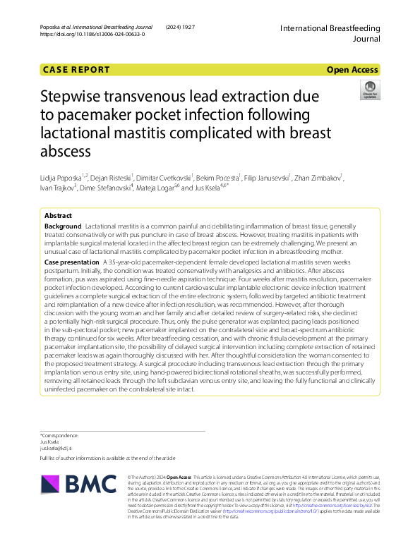 (PDF) Stepwise transvenous lead extraction due to pacemaker pocket ...
