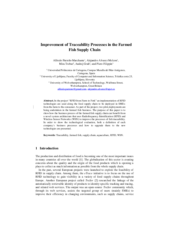 (PDF) Improvement of Traceability Processes in the Farmed Fish Supply ...