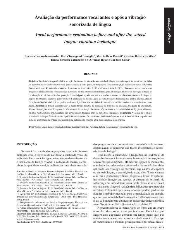 (PDF) Avaliação da performance vocal antes e após a vibração sonorizada ...