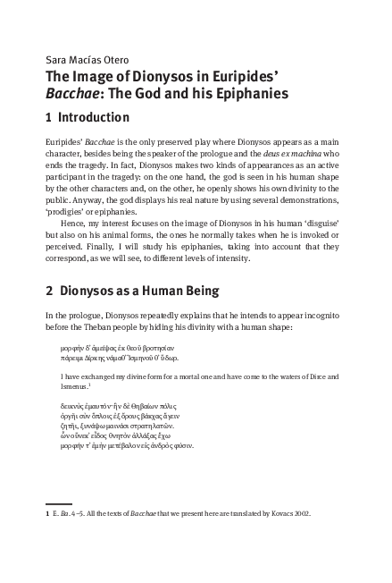 (PDF) The Image of Dionysos in Euripides' Bacchae: The God and his ...