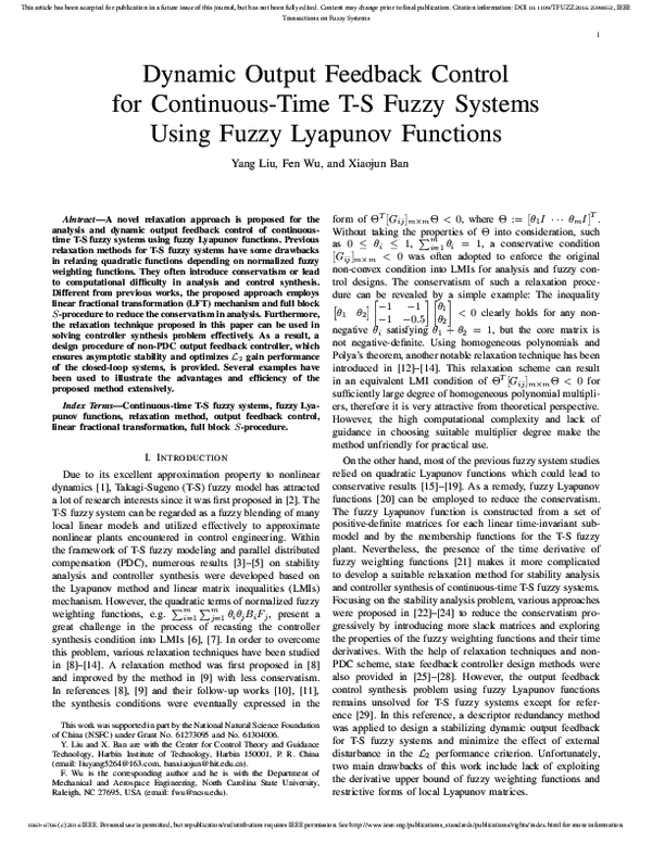(PDF) Dynamic output feedback control for continuous-time Markov jump linear systems with hidden ...