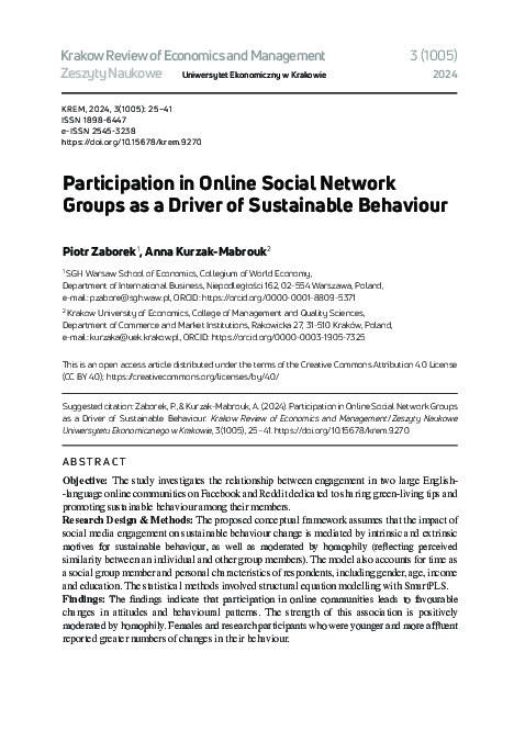 (PDF) Participation in Online Social Network Groups as a Driver of ...