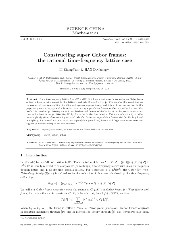 (PDF) Constructing super Gabor frames: the rational time-frequency ...