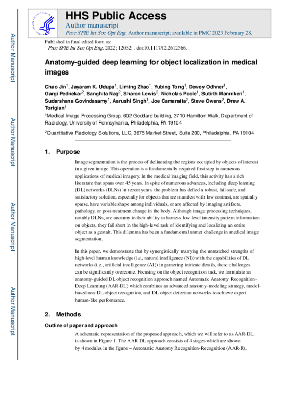 (PDF) Anatomy-guided deep learning for object localization in medical ...