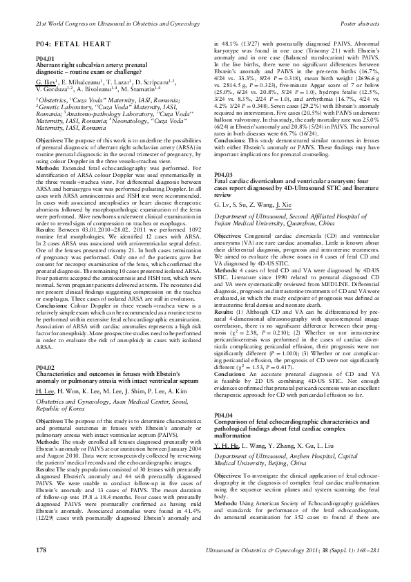 (PDF) P04.01: Aberrant right subcalvian artery: prenatal diagnostic ...