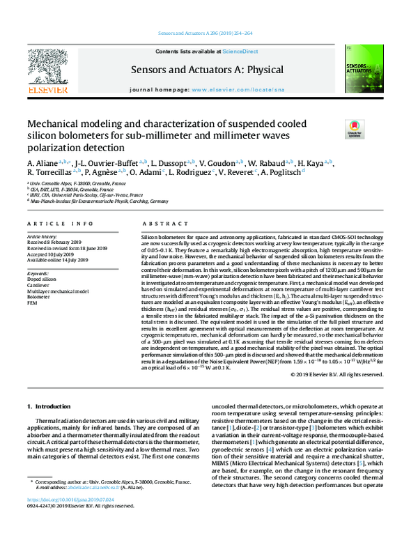 (PDF) Mechanical modeling and characterization of silicon micro cooler
