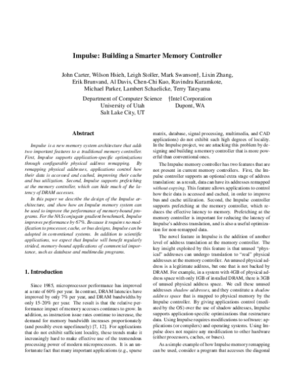 (PDF) Impulse: building a smarter memory controller