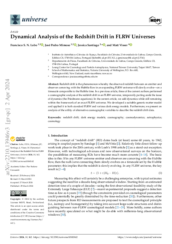 (PDF) Dynamical analysis of the redshift drift in FLRW universes