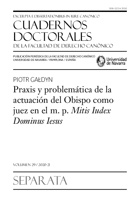 (PDF) Praxis y problemática de la actuación del Obispo como juez en el ...