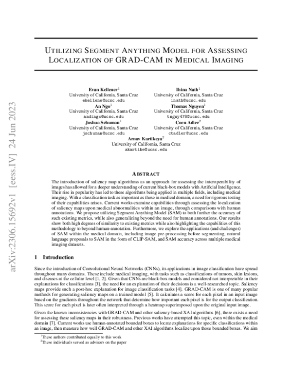 (PDF) Utilizing Segment Anything Model For Assessing Localization of ...