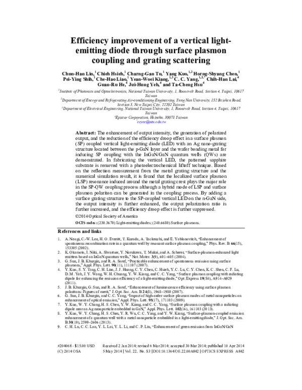 (PDF) Efficiency improvement of a vertical light-emitting diode through ...
