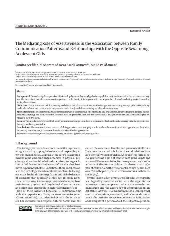 (PDF) Family Communication and Girls' Relationships