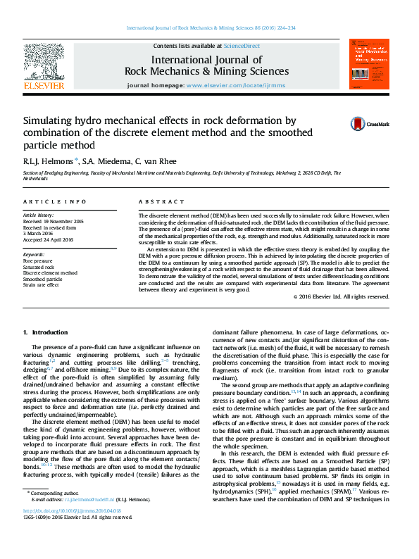 (PDF) Simulating hydro mechanical effects in rock deformation by ...