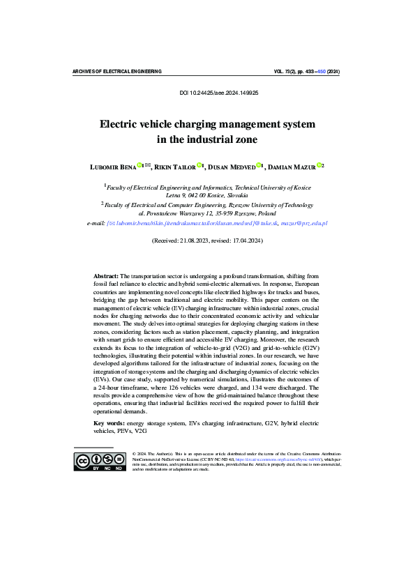 Electric vehicle charging management system in the industrial zone